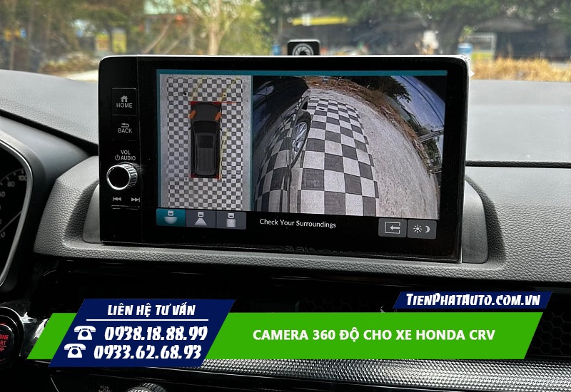 Camera 360 Độ Honda CRV 2024 Lắp Tích Hợp Màn Hình Zin